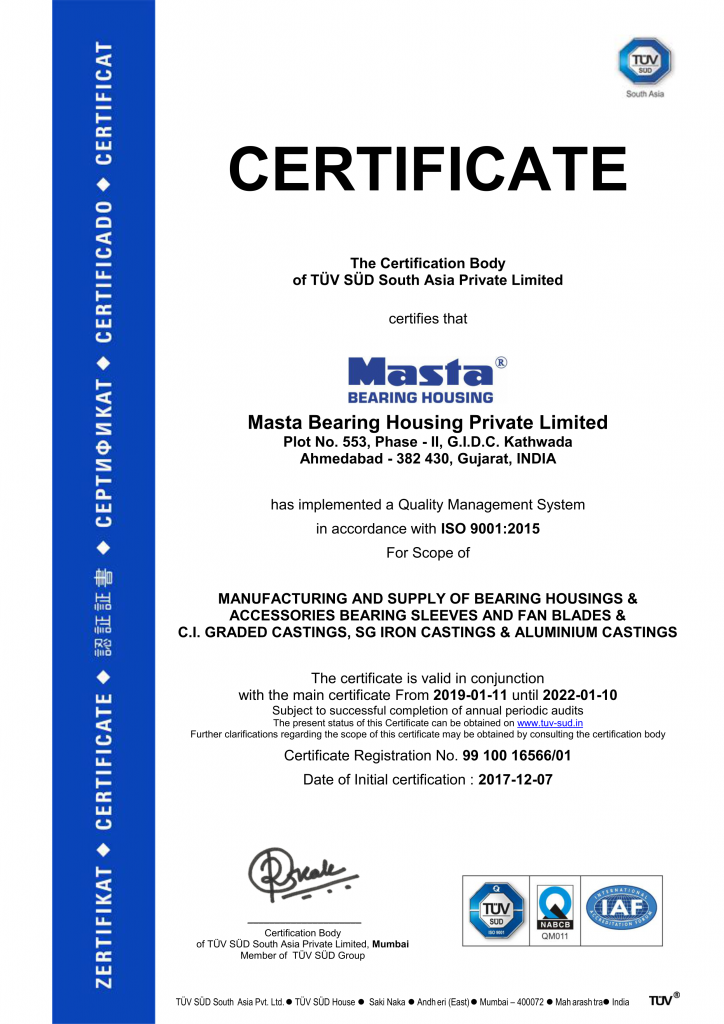 Quality – Masta Bearing Housing Pvt Ltd